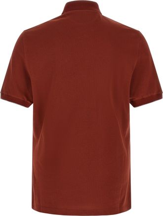 Brunello Cucinelli Logo-Embroidered Piqu&eacute; Polo Shirt - Terracotta
