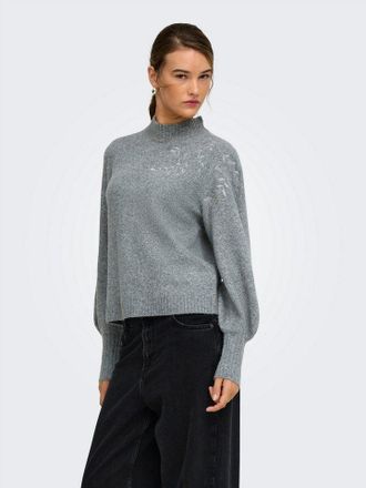 Only Strickpullover ONLBEAUTY LS HIGH NECK EMB KNT Materialmix mit Wolle und Stretch, regular fit