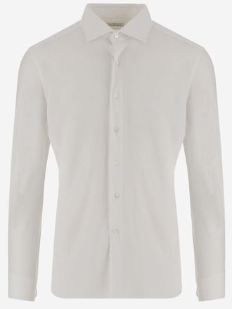 Alessandro Gherardi Mens Shirt Stretch Jersey White Nylon