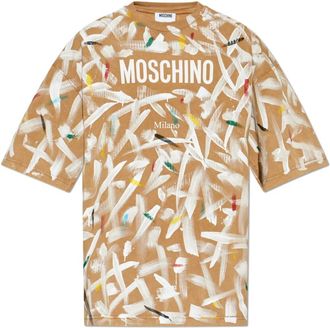 Moschino Homme, Tops, Multicolore, Taille: M T-Shirt avec Imprim&eacute; de Lettres