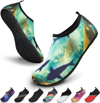 Saguaro Chaussures Aquatiques Chaussons de deau Plongée Chaussettes Aqua pour Piscine et Plage Sports Nautiques Natation Surf Voile Mer Rivière pour Homme Fem