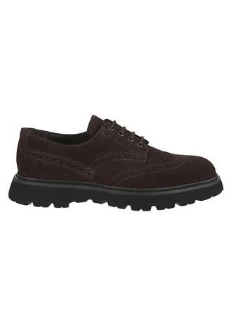 Doucal's Wingtip Brogue Shoes In Brown Suede - Gr. 43,5 (EU) - in Schwarz