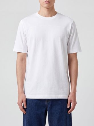 Thom Krom T-shirt &agrave; col rond et manches courtes en viscose avec logo contrastant