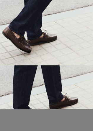 Mango Chaussures bateau cuir marron - Homme - 39 - MANGO MAN