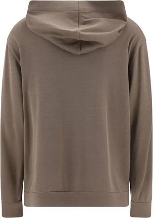 Brunello Cucinelli Embellished Cotton-Silk Hoodie - Brown