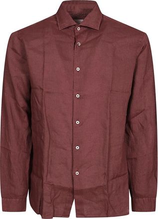 Xacus Homme, Chemises, Rouge, Taille: XL Lino Tinto Capo