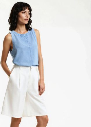 La Redoute Collections Top Sans Manches Col Rond En Denim