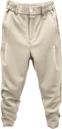 Generic Pantalon habill&eacute; l&eacute;ger de couleur unie pour homme, pantalon de costume d&eacute;contract&eacute; &agrave; revers &agrave; la cheville, pantalon de travail d&eacute;t&eacute;, Kaki 8., 42