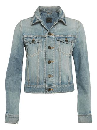 Saint Laurent Jeansjacke mit Applikation - Blau