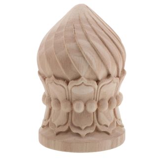 Aboofan Unbehandelte Zierelemente aus Massivem Hartholz 10 X 16cm Geschnitzte Treppenpfostenkappen Bettpfostenabschl&uuml;sse und Lampenschirm Dekor f&uuml;r Selbstgema