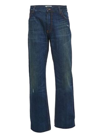 Moschino jean droit à effet usé - Bleu