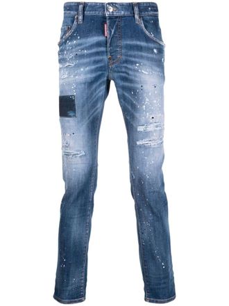 Dsquared2 jean &agrave; effet d&eacute;lav&eacute; - Bleu