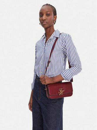 Tommy Hilfiger Handtasche Th Script Flap Crossover AW0AW18399 Dunkelrot