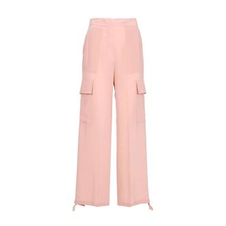 Erika Cavallini Semi Couture Cargo-Stil Rosa Seidenhose - - Trousers - Damen - Rosa - S