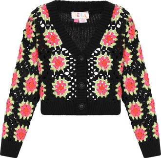 Izia Strickjacke Frauen schwarz mehrfarbig