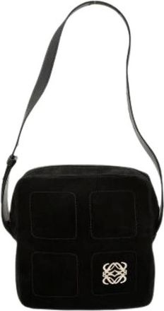 Loewe Sac bandouli&egrave;re Pre-owned en daim - Femme - Pre-owned - Noir - Taille: ONE Size