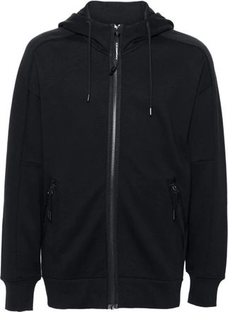 C.P. Company C.p. Company, Homme, Sweatshirts et sweats &agrave; capuche, Bleu, Taille: 2XL SweaT-shirt &agrave; capuche avec lunettes en molleton diagonal gratt&eacute;