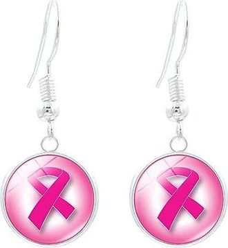Generic Cancer du Sein Ruban Rose Boucles DOreilles à Octobre Pour La Sensibilisation Cancer Du Sein élégants Octobre Rose 2024 Accessoires Boucles DOreilles 