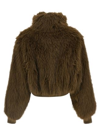 Fabiana Filippi Fur-Trimmed Cropped Jacket - Olive