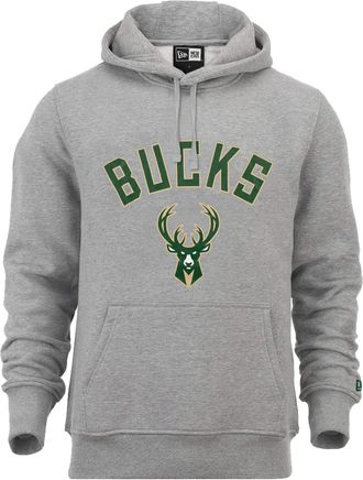 New Era NBA Milwaukee Bucks Team Logo Hoodie - Grau Größe XXL