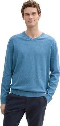 Tom Tailor 1039811 Pull-Over Homme, 37095 - Bleu Océan Mélangé, 3XL