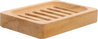 Garneck Holz Seifenhalter Teakholz Seifenschale mit Ablauf rutschfest Badezimmerschale für Feste Seife Bad Küche Wohnzimmer Multifunktional Stilvolle Aufbewah