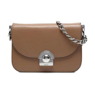 Prada Pre-owned Chain Leather Shoulder Bag - - Pre-owned - Damen - Braun - ONE SIZE
