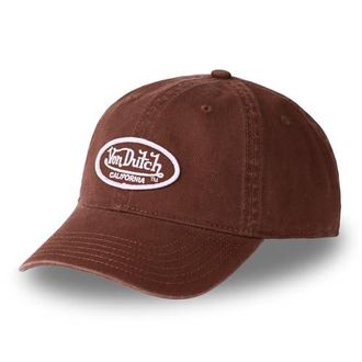 Von Dutch Casquette Homme & Femme 100% Coton, Casquette Dad Cap Log, Ajustable, Marron Taille TU