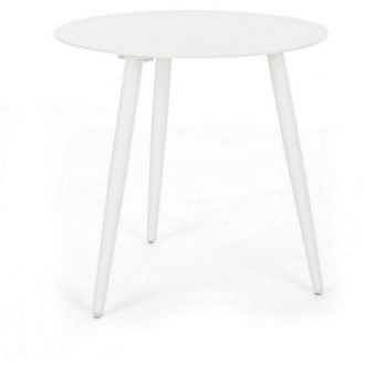 BIZZOTTO Bizzotto - Table basse ronde de jardin 50x48 cm en aluminium blanc - kinsley
