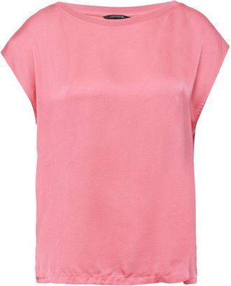 Comma Kurzarmshirt T-Shirt Shirt im Fabricmix mit &uuml;berschnittenen Schultern