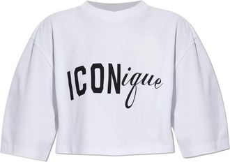 Dsquared2 Femme, Tops, Blanc, Taille: 36 FR Short Logo Top