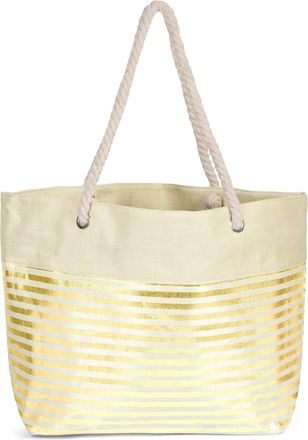 styleBREAKER Strandtasche Strandtasche mit metallic Streifen