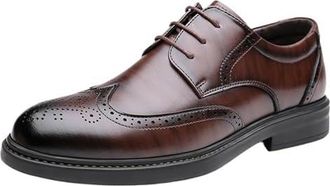 Generic Chaussures Marche Modernes et Confortables Style Brogue en Cuir for Hommes, antid&eacute;rapantes Respirantes, &agrave; Lacets, Business Casual Quotidien