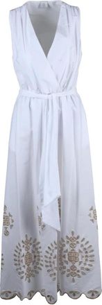 Eleventy Femme, Robes, Blanc, Taille: 38 FR Abito lungo