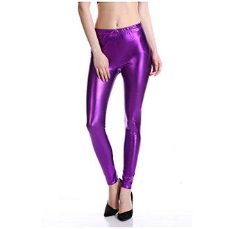 Generic Leggings Brillants pour Femmes, Leggings m&eacute;talliques, Carnaval, F&ecirc;te &agrave; th&egrave;me, Bad Taste Party