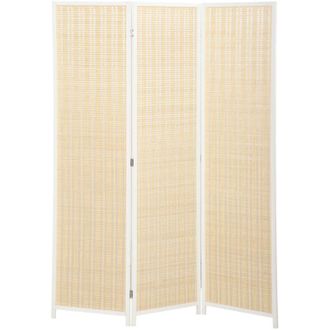 HOMCOM Paravent en bois HOMCOM 3 panneaux 135 x 180 cm s&eacute;parateur de pi&egrave;ce closion de s&eacute;paration pliable pour chambre &agrave; coucher