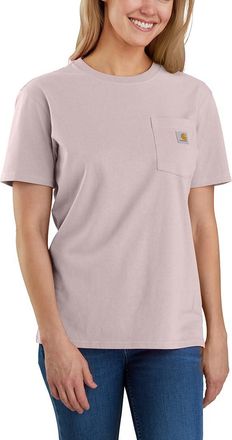 Carhartt Work in Progress Loose Fit Schwergewicht Kurzarm-T-Shirt K87 mit Tasche für Damen, Violett XS