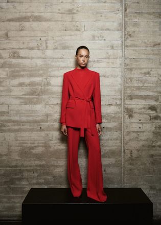 Mango Blazer de costume foulard rouge - Femme - XXS - MANGO