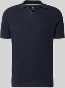 Lerros Slim Fit Strick-Poloshirt mit V-Ausschnitt