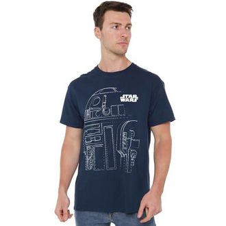 Star Wars T-Shirt R2d2 Outline pour Homme, Bleu (Bleu Marine), XXL UK