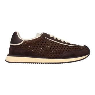 Dolce & Gabbana Braune Stoff Low Top Sneakers - - Shoes - Herren - Braun - 41 EU
