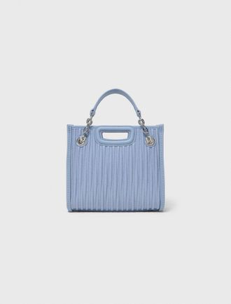 Maje Mini-tragetasche, Gestepptes Leder - Blau - Maje