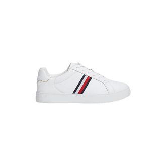 Tommy Hilfiger Wei&szlig;e Sneakers Leder Regul&auml;re Passform - - Shoes - Damen - Wei&szlig; - 37 EU