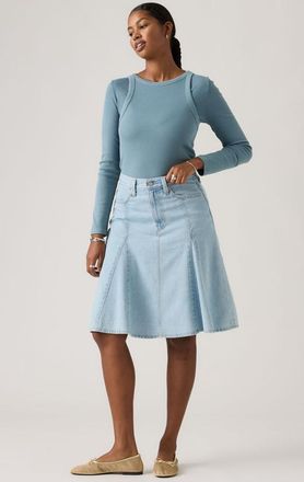 Levi's Godet Knee Length Skirt - Damen - Blau / Blau