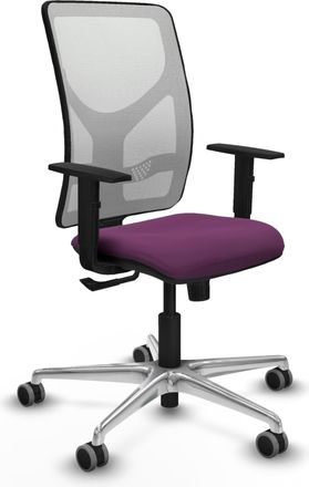 Piqueras y Crespo Violetter Schreibtischstuhl mit 1D-Armlehnen, h&ouml;henverstellbare Lendenwirbelst&uuml;tze, ausgestattet mit 3 Positionen und Schneideschaum, Wei&szlig;/Violett