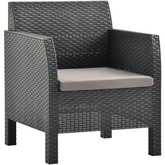 vidaXL Vidaxl - Chaise de jardin avec coussin pp Rotin Anthracite