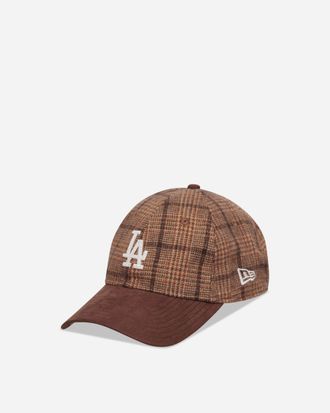 New Era LA Dodgers MLB Plaid 9TWENTY Adjustable Cap Brown