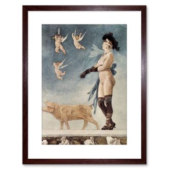 Wee Blue Coo PAINTING ROPS PORNOCRATES OLD MASTER FRAMED PICTURE ART PRINT F97X9274