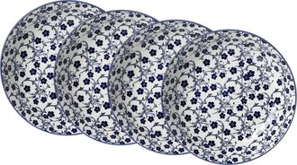 Ritzenhoff & Breker Suppenteller-Set Royal Sakura, 4-teilig, 20,5 cm Durchmesser, Porzellangeschirr, Blau-Weiß, 20.50 x 20.50 x 4.50 cm