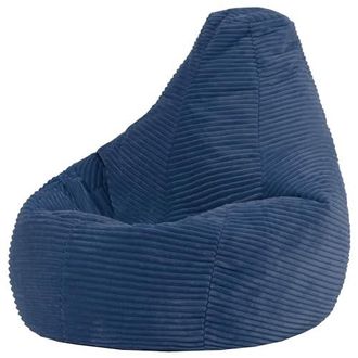 Icon Brand Dalton Sitzsack Kinder, Denimblau, Flauschiger Cord Stoff, Sitzsack Cord mit Füllung, Bequemer Kinder Gaming Sessel, Kuschelsessel, Lese Sessel, Schla